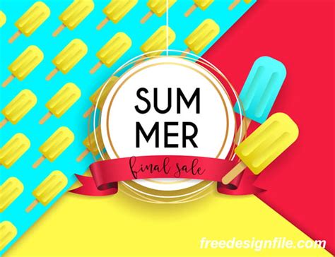 최종 판매 여름 포스터 벡터 Eps Uidownload
