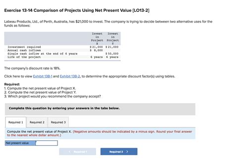 Solved Exercise Comparison Of Projects Using Net Chegg