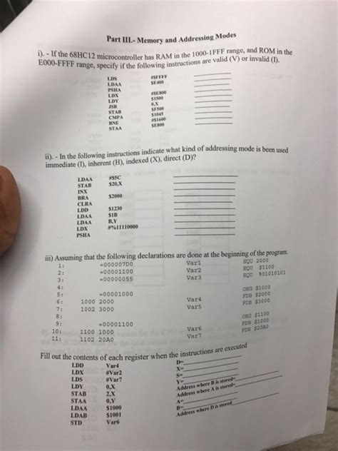 Solved If The 68hc12 Microcontroller Has Ram In The 1000 1