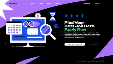 Modelo De P Gina Inicial De Feira De Trabalhos Planos Ilustra O Stock Ilustra O De Processo