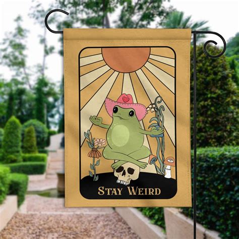 Retro Frog Stay Weird Flag Retro Frog Flag Funny Frog Flag Retro
