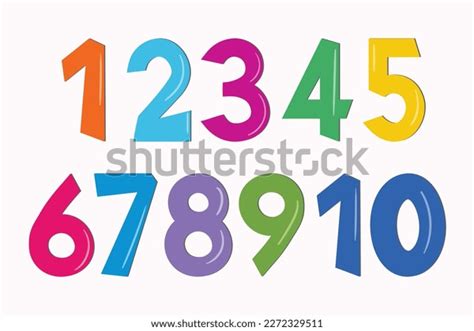 set colorful numbers vector illustration template stock vector royalty