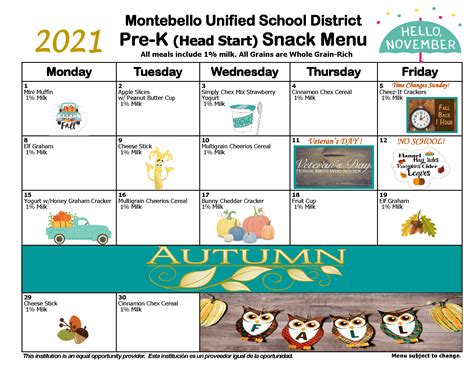 Menus Nutrition Services Montebello Unified School District