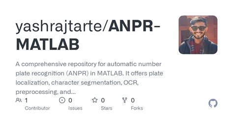 Github Yashrajtarte Anpr Matlab A Comprehensive Repository For Automatic Number Plate