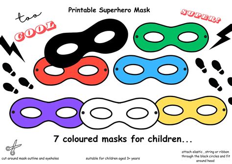 Superhelden Maske Zum Ausdrucken Kinder Superhelden Maske Druckbar Held