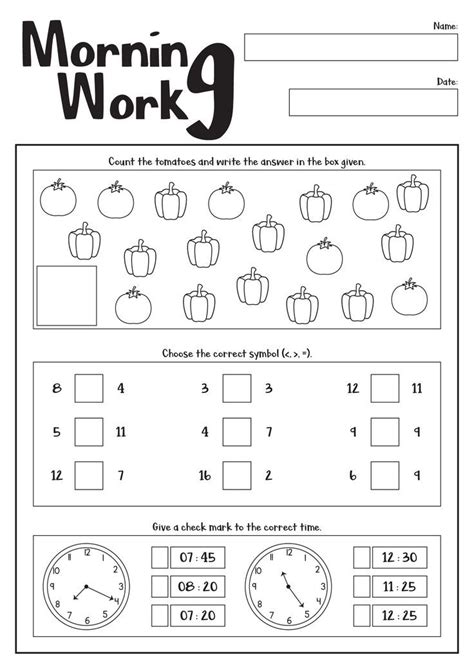 1st Grade Morning Worksheets Math Morning Work First Grade Math Grade 1