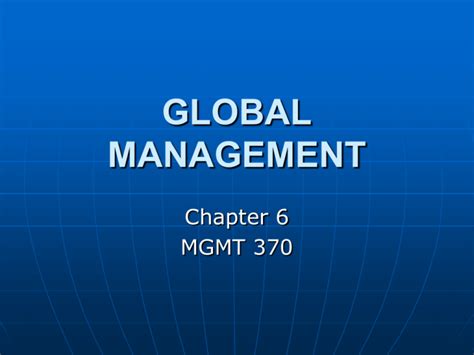 GLOBAL MANAGEMENT
