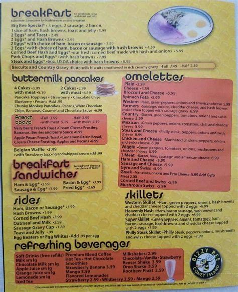 Menu Of Bizzy Bee Coney Island In Southgate Mi 48195