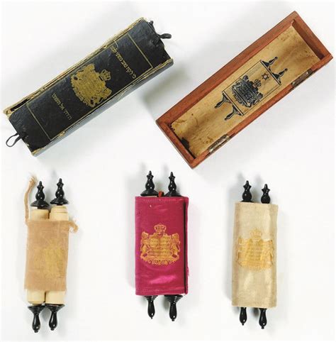 Three Miniature Printed Torah Scrolls Kedem Auction House Ltd