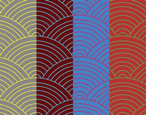 Shell Semi Circle Line Repeat Pattern Seamless 15864160 Vector Art At