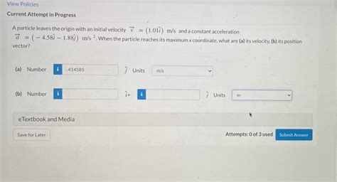 solved view policies current attempt in progress a particle