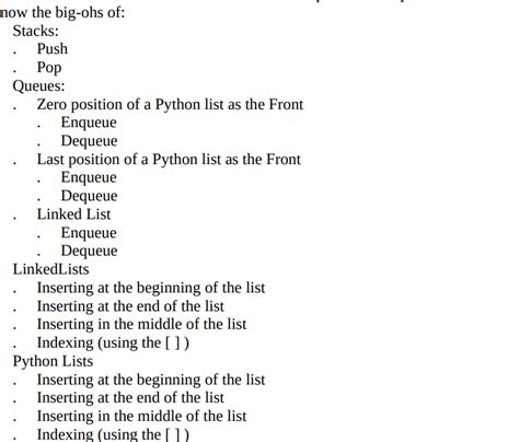 solved now the big ohs of stacks push pop queues zero