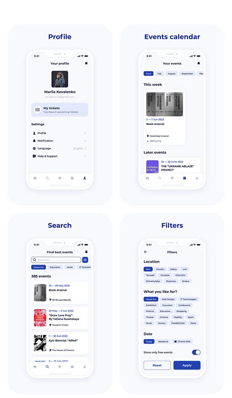 event ios app behance