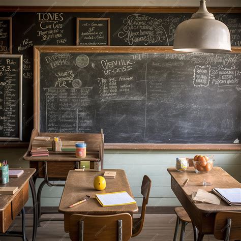 Premium Ai Image Blackboard In A Classroom