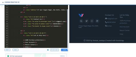 Created Footer Using Html Css And Bootstrap Neelapu Venkata Naidu