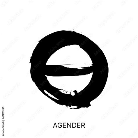 Hand Drawn Black Ink Brush Stroke Gender Symbol Sexual Orientation Sign Isolated On White