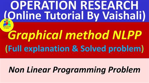 Graphical Method In Nlppnon Linear Programming Problemoperation