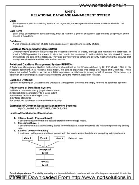 05 Notes Relational Database Management System Pdf Databases