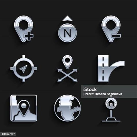 위치 지구 지구본 교통에 대한 호텔 표지판 도로 위치 마커 나침반 및 아이콘이있는 접힌지도를 설정합니다 벡터 0명에 대한 스톡 벡터 아트 및 기타 이미지 Istock