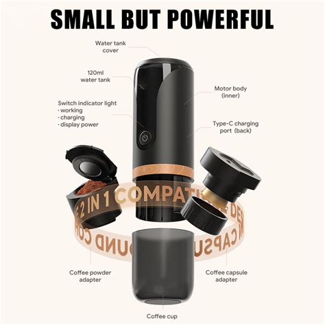 Versatile Portable And Convenient Rechargeable Espresso Machine 2 In 1