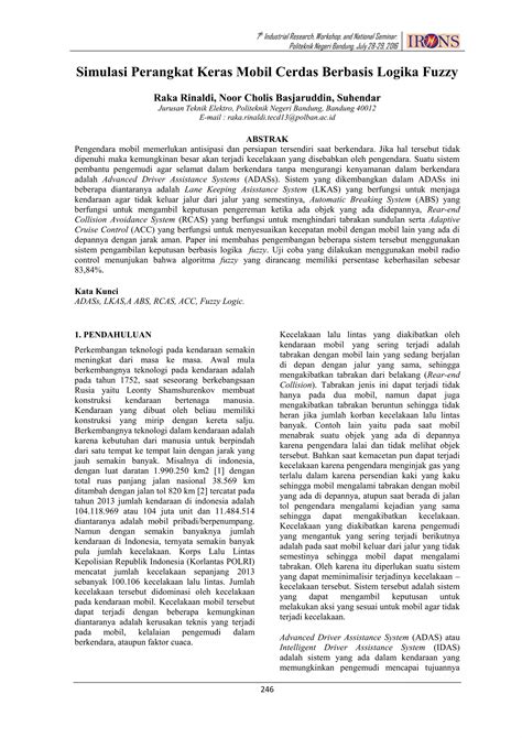 Hardware Simulation Of Smart Car Based On Fuzzy Logic Pdf