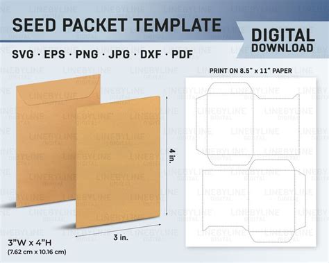 Seed Packet Template Seed Packet Emvelope Blank Seed Packet Template