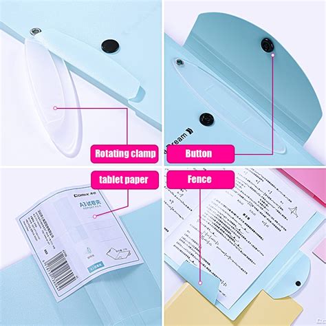 Deli 1pcs Small Fresh A3 Folder Storage Clip Color Vicedeal