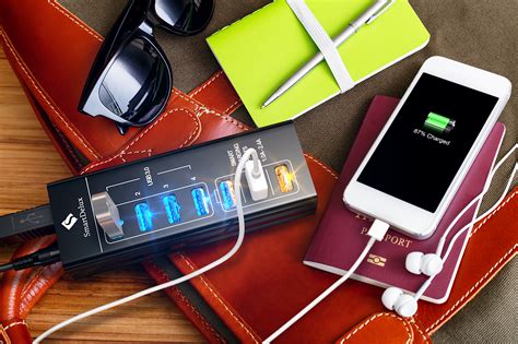 7 Port Aluminum Usb Hub Black Smartdelux