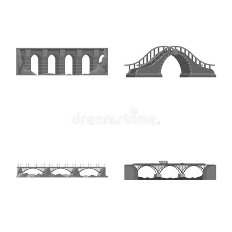 Isolated Object Of Design And Construct Sign Set Of Design And Bridge Stock Vector Illustration
