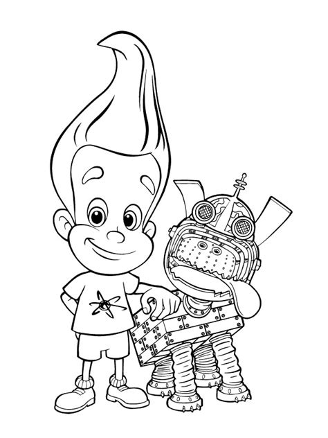 Jimmy Neutron Coloring Page Drawing