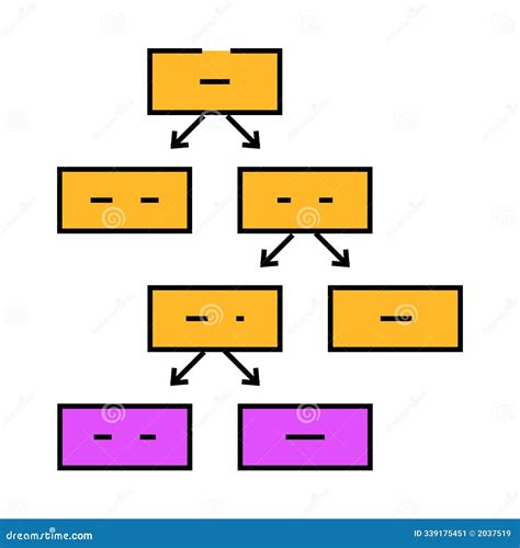 Decision Tree Algorithm Icon Color Illustration Stock Illustration