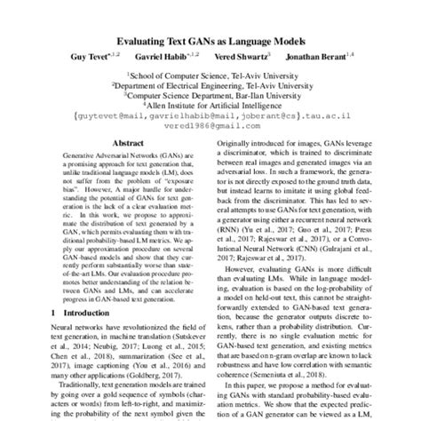 Evaluating Text Gans As Language Models Acl Anthology