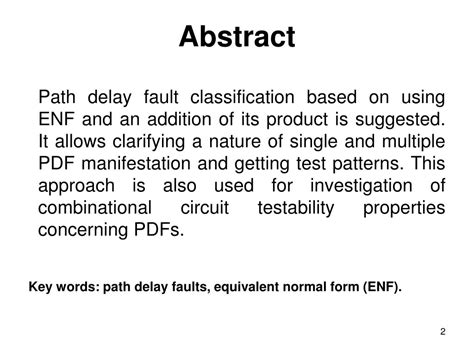 Ppt Path Delay Fault Classification Based On Enf Analysis Powerpoint