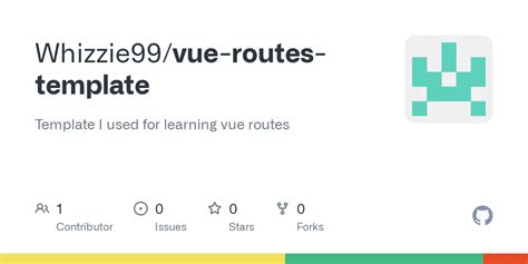 Github Whizzie99vue Routes Template Template I Used For Learning
