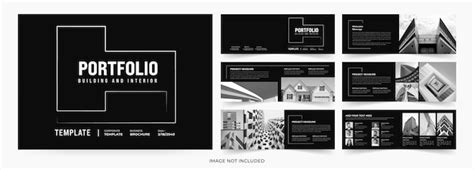 포트폴리오 브로셔 또는 아키텍처 및 인테리어 포트포리오 템플릿 프리미엄 벡터
