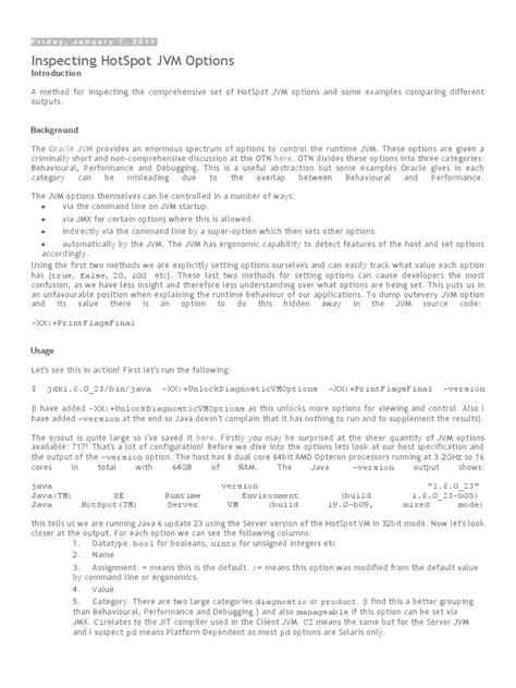 Pdf Inspecting Hotspot Jvm Options Dokumentips