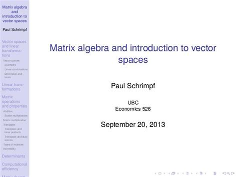 Pdf Matrix Algebra And Introduction To Vector Spaces · Matrix Algebra And Introduction To