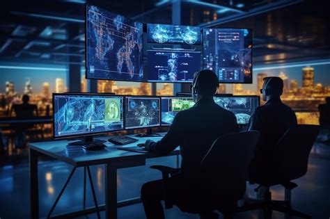 Premium Photo Cybersecurity Analysts Working In A Security Generative Ai