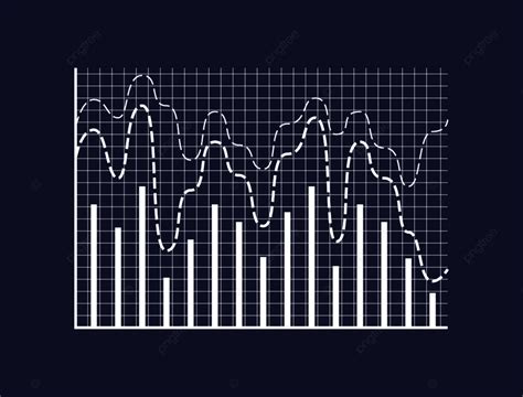 Statistical Bars And Dotted Curves On Coordinate System And Checkered