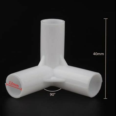ข้อต่อ 3 ทาง 12mm 90° ข้อต่อ Diy อุปกรณ์เสริมงานฝีมือทั่วไป ข้อต่อโครงกล่องส่งอาหาร ข้อต่อท่อ