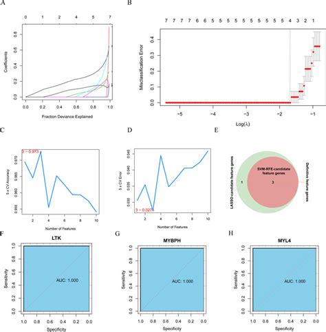 Screening Of Feature Genes A B Four Candidate Feature Genes Screened Download Scientific