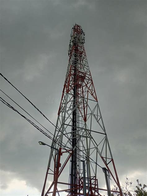 Electrical Engineering Tower With Clouds And Sky Background Stock Image Image Of Electrical