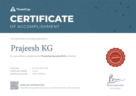 Prajeesh K G Manager Security Operations On Linkedin Passed Threatcop Certification 10 Comments