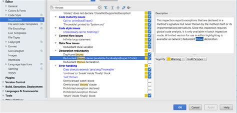 Java Intellij Search For Checked Exceptions Declared In Method