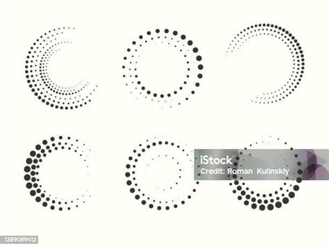 하프톤 둥근 점선 프레임 세트 프레임 로고 웹 페이지 인쇄물 포스터 템플릿을 위한 디자인 요소입니다 Cmyk에 대한 스톡 벡터 아트 및 기타 이미지 Istock