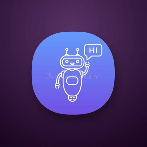 Chatbot Saying Hi App Icon Stock Vector Illustration Of Application 175553999