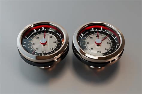 Two Analog Gauges With Black And Red Elements Premium Ai Generated Image