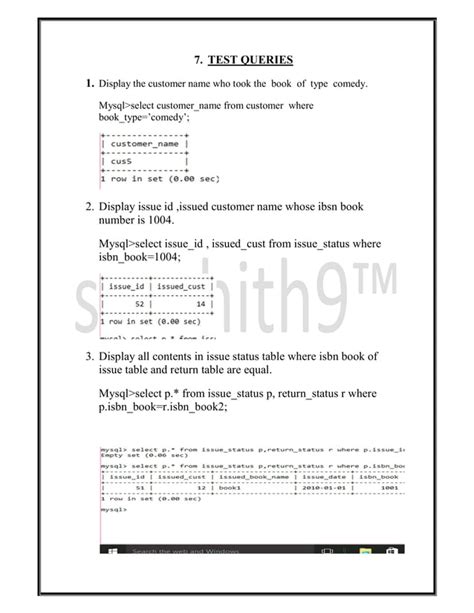 a mini project on designing a database for library management system