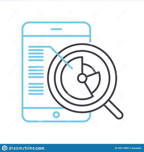Searching Data Line Icon Outline Symbol Vector Illustration Concept