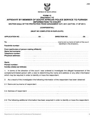 South Africa Form Affidavit Police Fill Out And Sign Printable Pdf